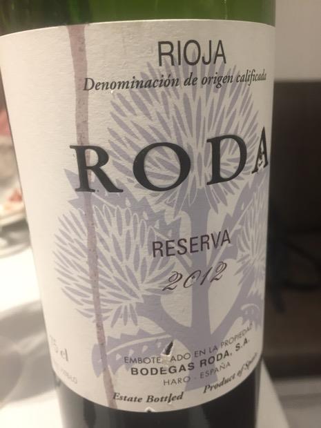 2012 Bodegas Roda Rioja Roda Reserva, Spain, La Rioja, La Rioja Alta ...