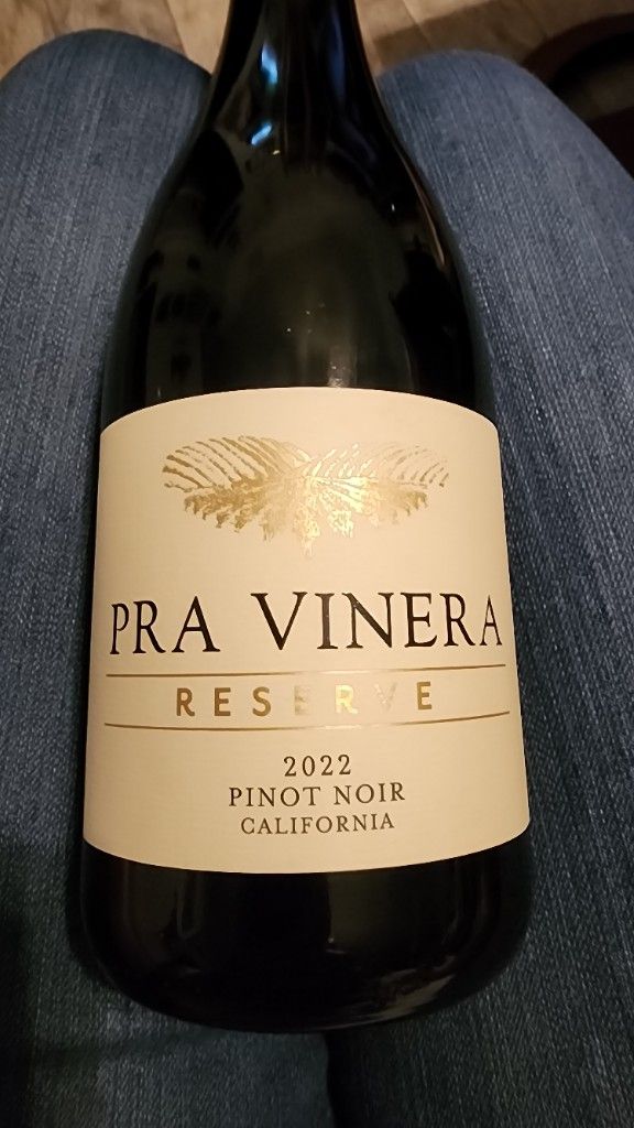 2022 Pra Vinera Pinot Noir Reserve, USA, California - CellarTracker