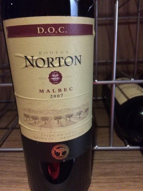 2008 Bodega Norton Malbec D.O.C., Argentina, Mendoza, Lujan de Cuyo - CellarTracker