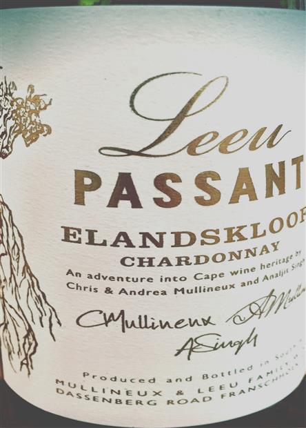 2020 Mullineux Chardonnay Leeu Passant Elandskloof, South Africa ...