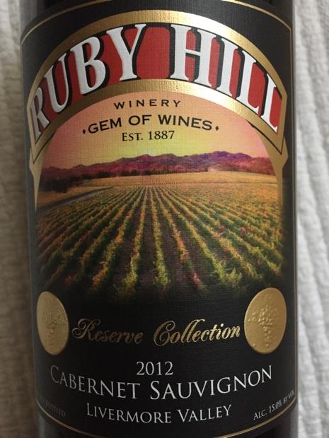 2012 Ruby Hill Winery Cabernet Sauvignon Reserve Collection Ruby Hill ...