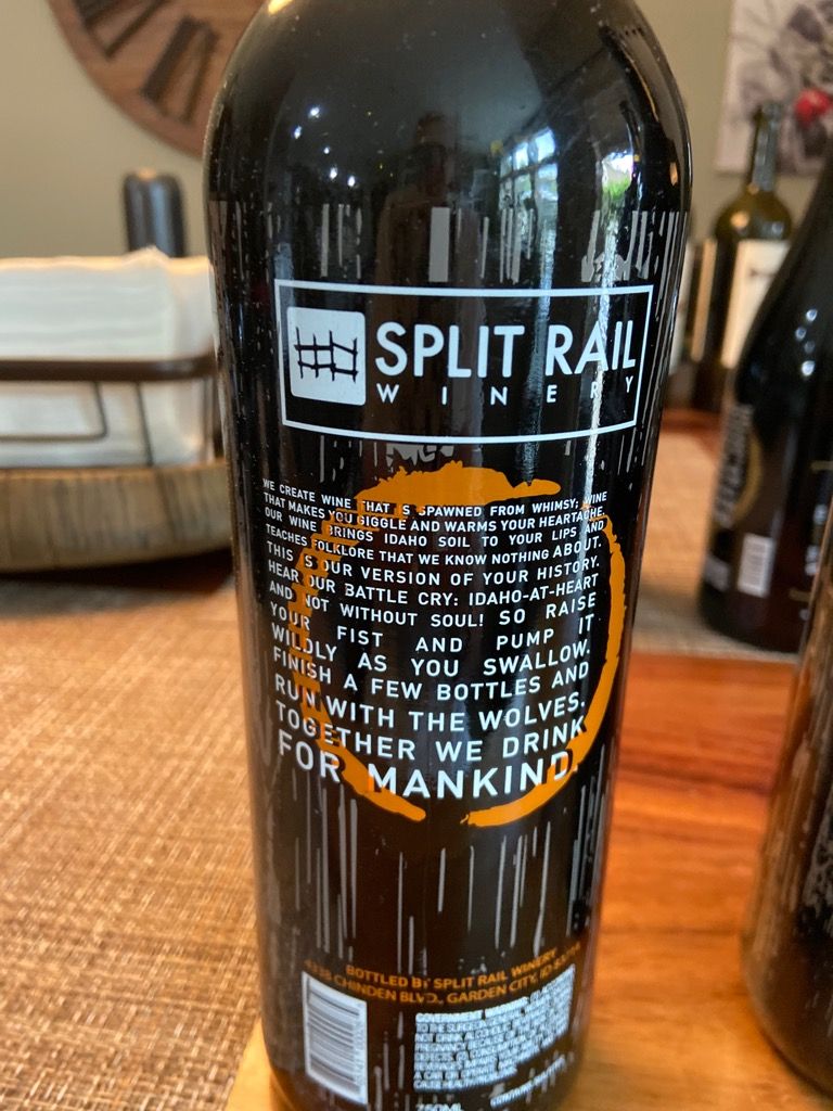 2020 Split Rail Winery Cabernet Sauvignon Snake River Valley, USA ...