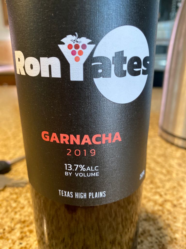 2019 Ron Yates Garnacha Texas High Plains, USA, Texas, Texas High ...