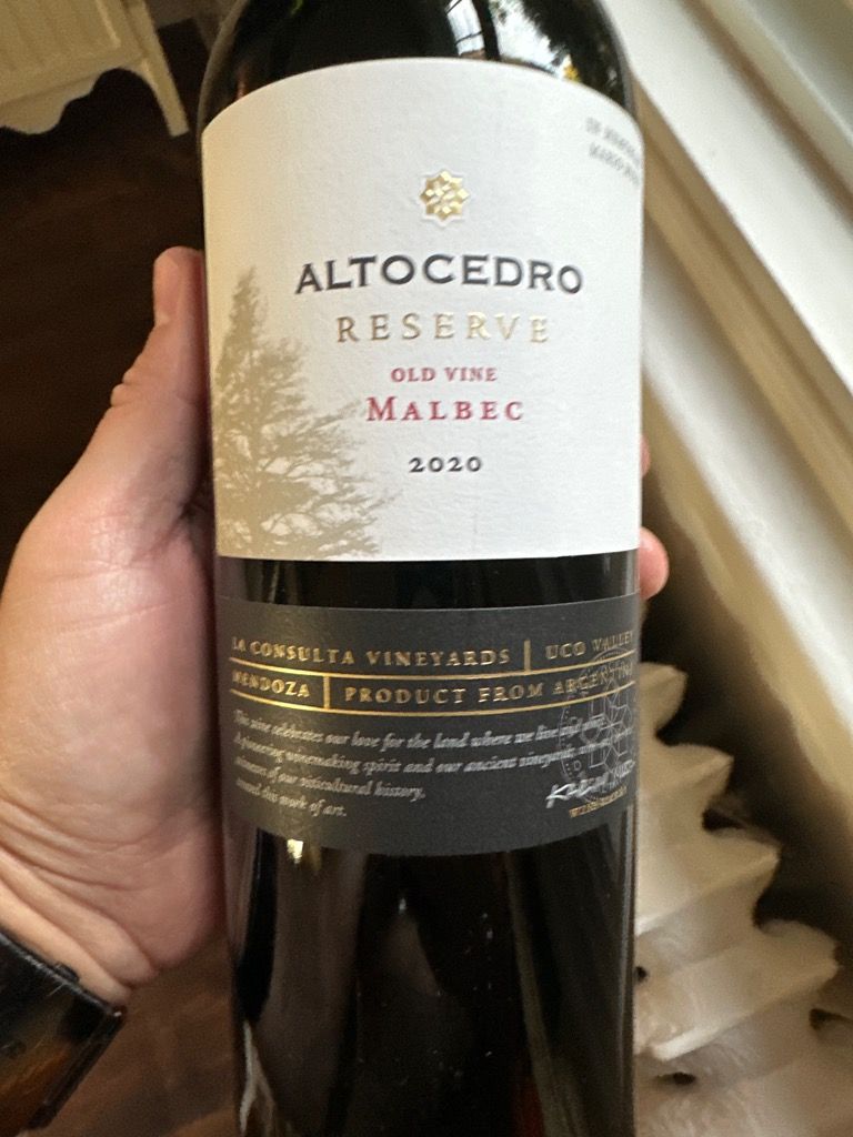2021 Altocedro Malbec Reserva Old Vines, Argentina, Mendoza, Valle de ...