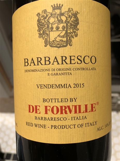 2015 De Forville Barbaresco, Italy, Piedmont, Langhe, Barbaresco ...
