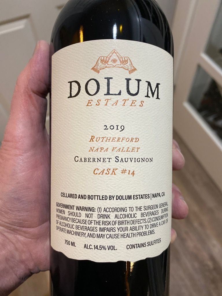 2019 Dolum Estates Cabernet Sauvignon Cask #14, USA, California, Napa ...