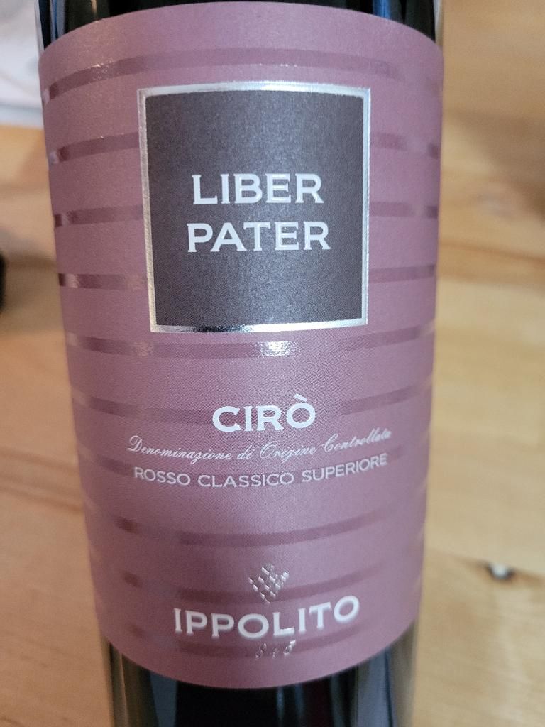 2021 Ippolito Cirò Classico Superiore Liber Pater, Italy, Calabria ...