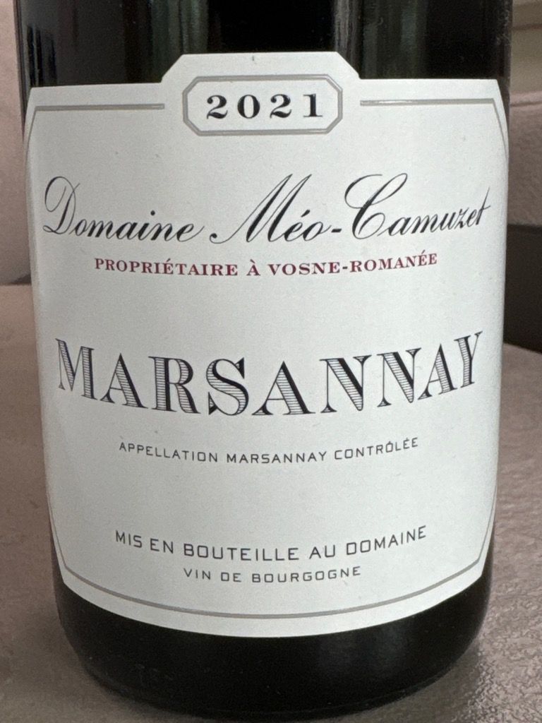 2021 Domaine Méo-Camuzet Marsannay, France, Burgundy, Côte de Nuits ...