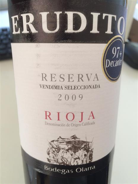 2009 Bodegas Olarra Rioja Erudito Reserva Vendimia Seleccionada, Spain ...