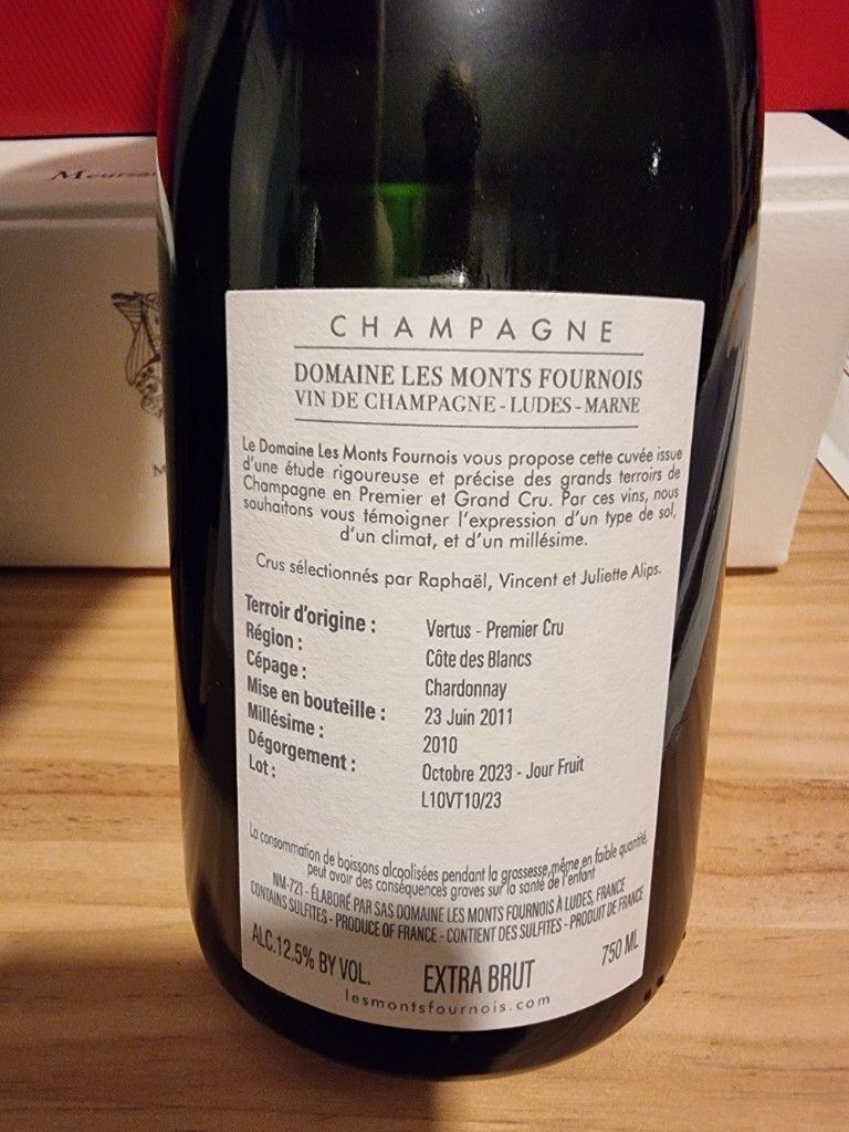 2010 Domaine Les Monts Fournois Champagne Premier Cru Côte Vertus ...