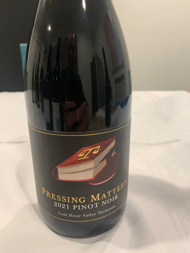 2021 Pressing Matters Pinot Noir, Australia, Tasmania, Coal River ...
