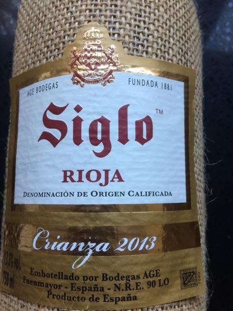 2013 Siglo Rioja Crianza, Spain, La Rioja, Rioja - CellarTracker