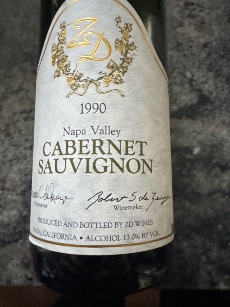 1990 ZD Wines Cabernet Sauvignon Petit Abacus, USA, California, Napa ...