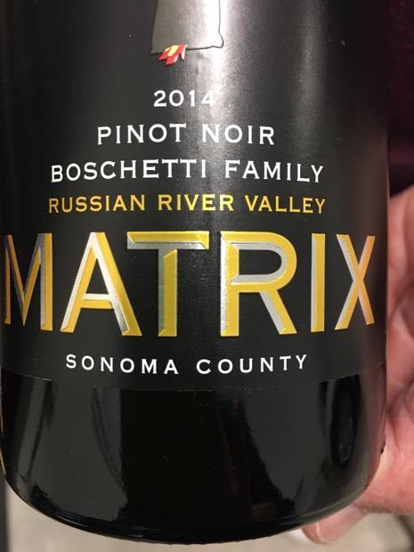 2014 Matrix Pinot Noir Boschetti Family, USA, California, Sonoma County ...