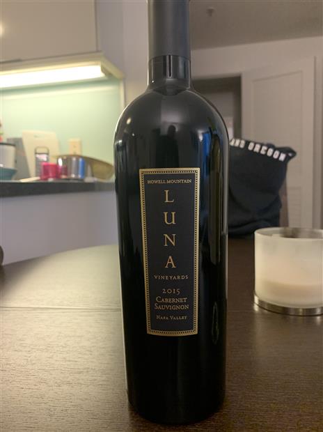 2015 Luna Vineyards Cabernet Sauvignon Howell Mountain, USA, California ...