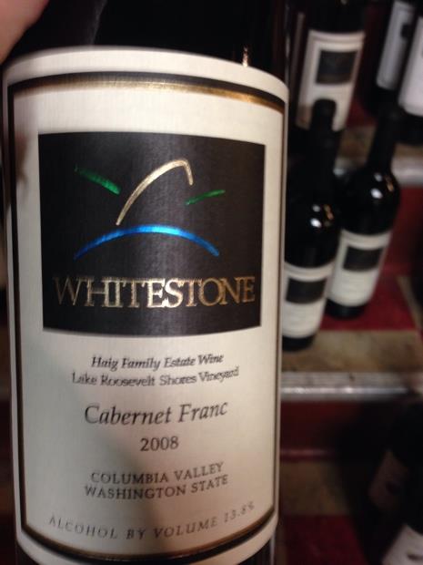 2007 Whitestone Winery Cabernet Franc Lake Roosevelt Shores Vineyard ...