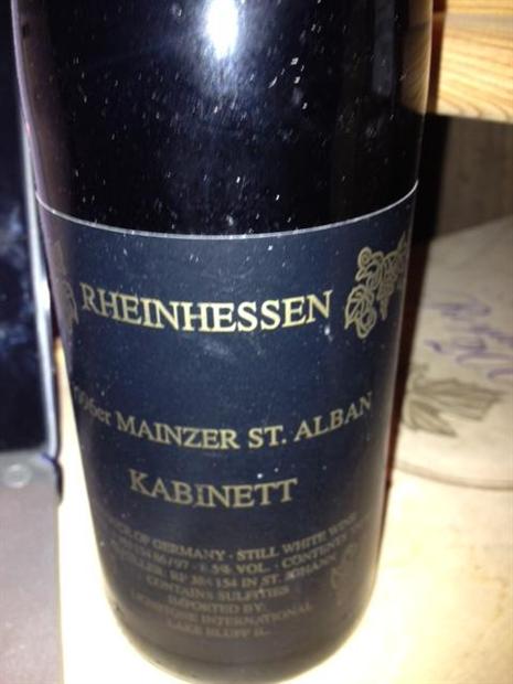 1996 Fritz Windisch Mainzer St Albans Silvaner Kabinett, Germany ...
