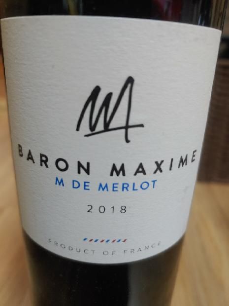 2018 Baron Maxime Merlot, France, Vin de France - CellarTracker