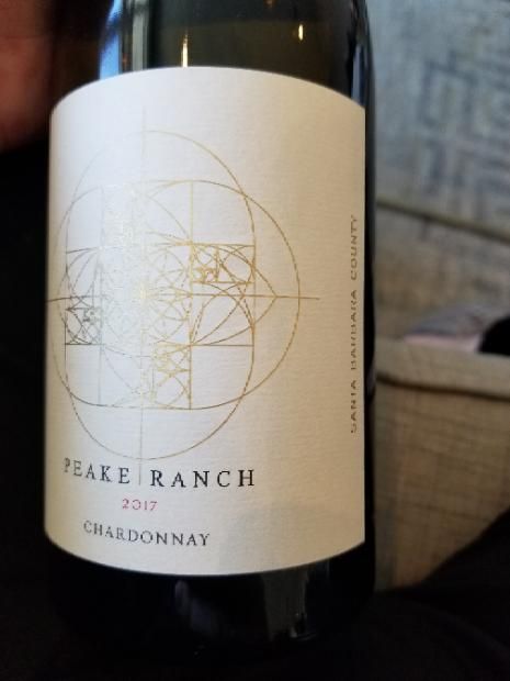 2017 Peake Ranch Chardonnay Santa Barbara County, USA, California ...