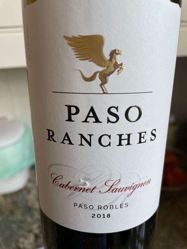 2018 Paso Ranches Cabernet Sauvignon, USA, California, Central Coast ...