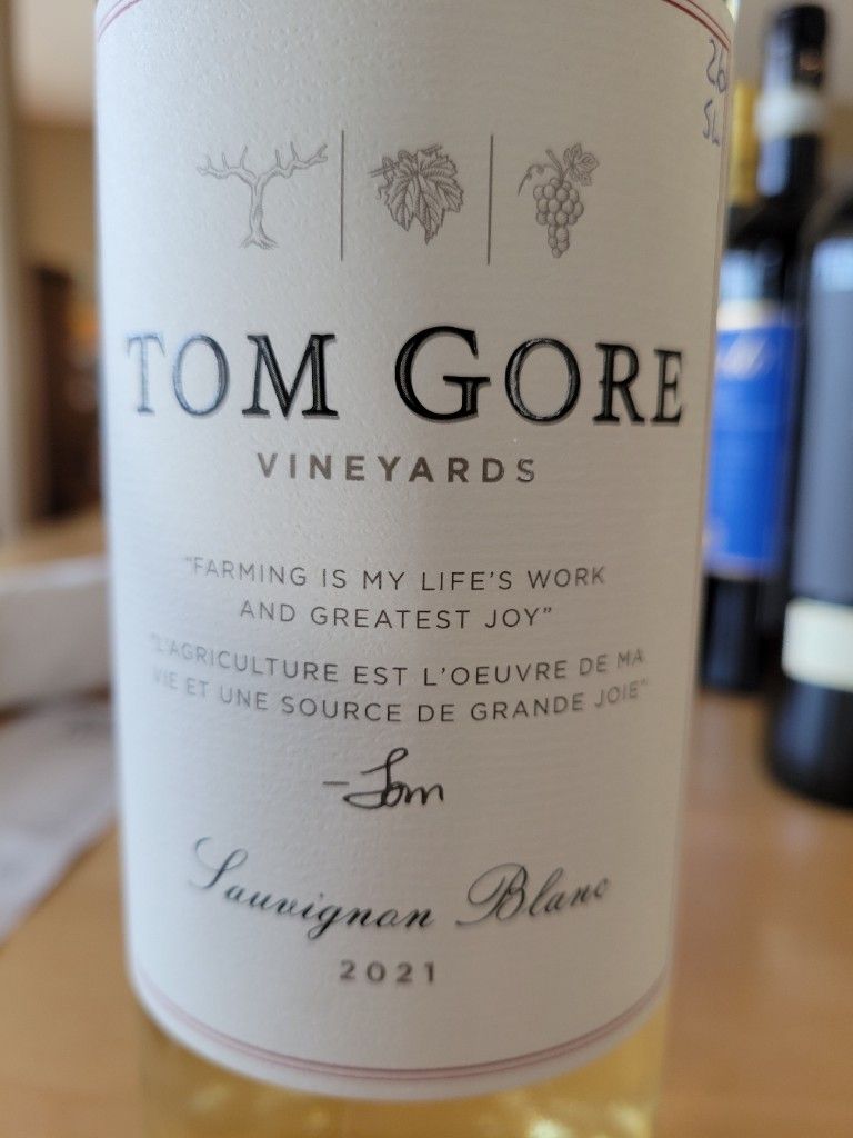 2021 Tom Gore Vineyards Sauvignon Blanc, USA, California - CellarTracker
