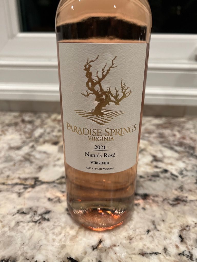 2021 Paradise Springs Nana's Rosé, USA, Virginia, Northern Virginia ...