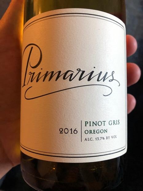 2016 Primarius Pinot Gris, USA, Oregon - CellarTracker