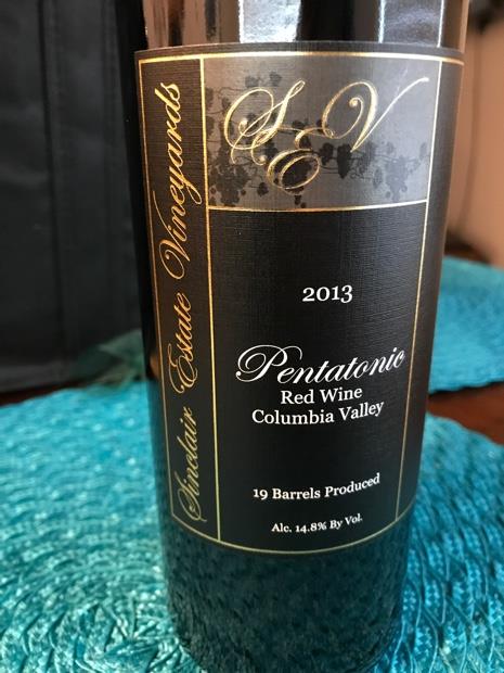 2014 Sinclair Estate Vineyards Pentatonic, USA, Washington, Columbia ...