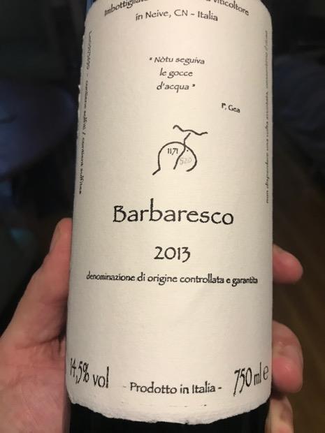 2013 Fabio Gea Barbaresco Notu seguiva le gocce d'acqua, Italy ...