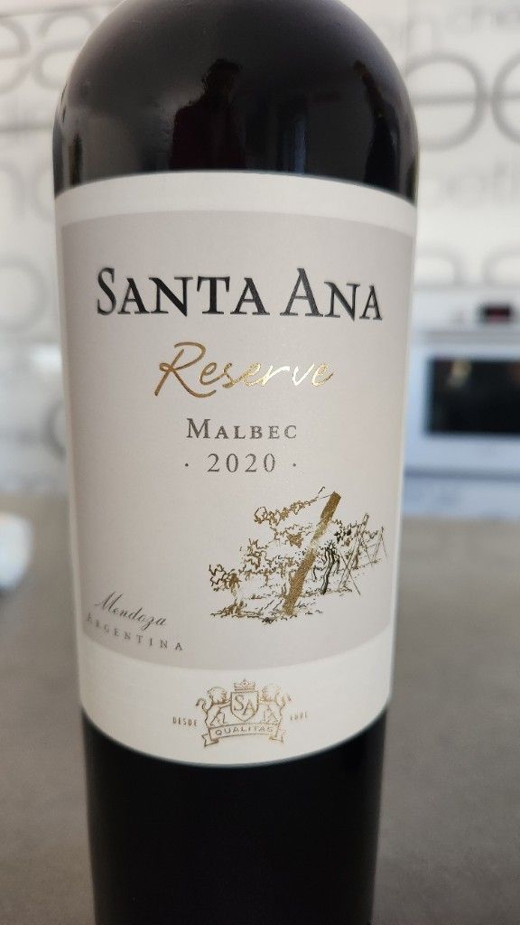 2018 Bodegas Santa Ana Malbec Reserva, Argentina, Mendoza, Maipú ...