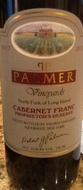 2009 Palmer Vineyards Cabernet Franc Proprietor's Reserve, USA, New ...
