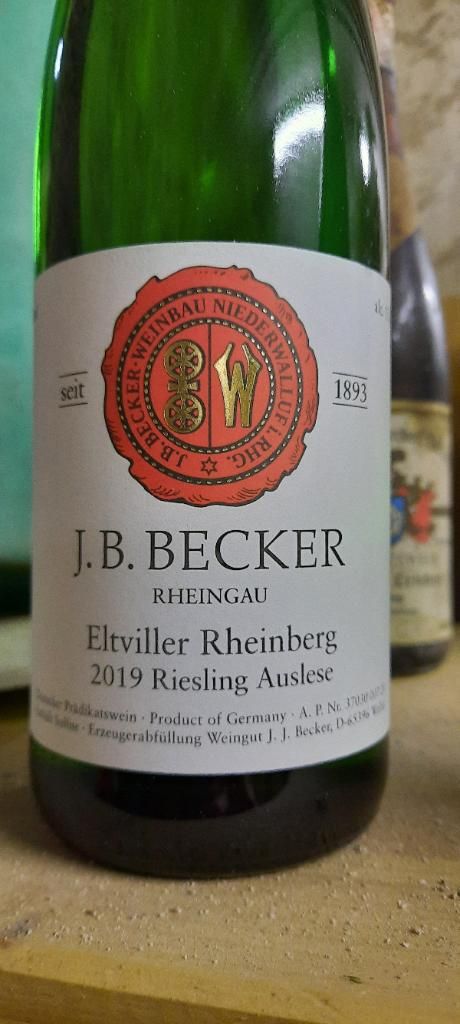 2019 J.B. Becker Eltviller Rheinberg Riesling Auslese, Germany ...