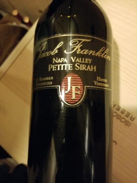 2013 Jacob Franklin Petite Sirah Hayne Vineyard, USA, California, Napa ...