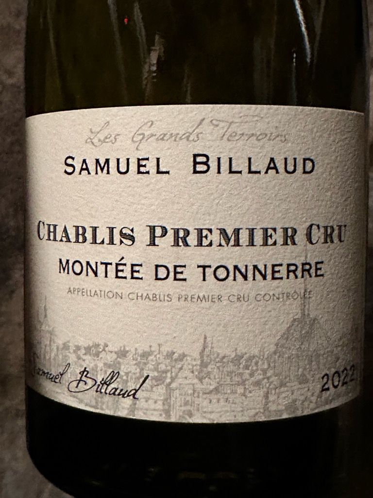 2022 Samuel Billaud Chablis 1er Cru Montée de Tonnerre, France ...