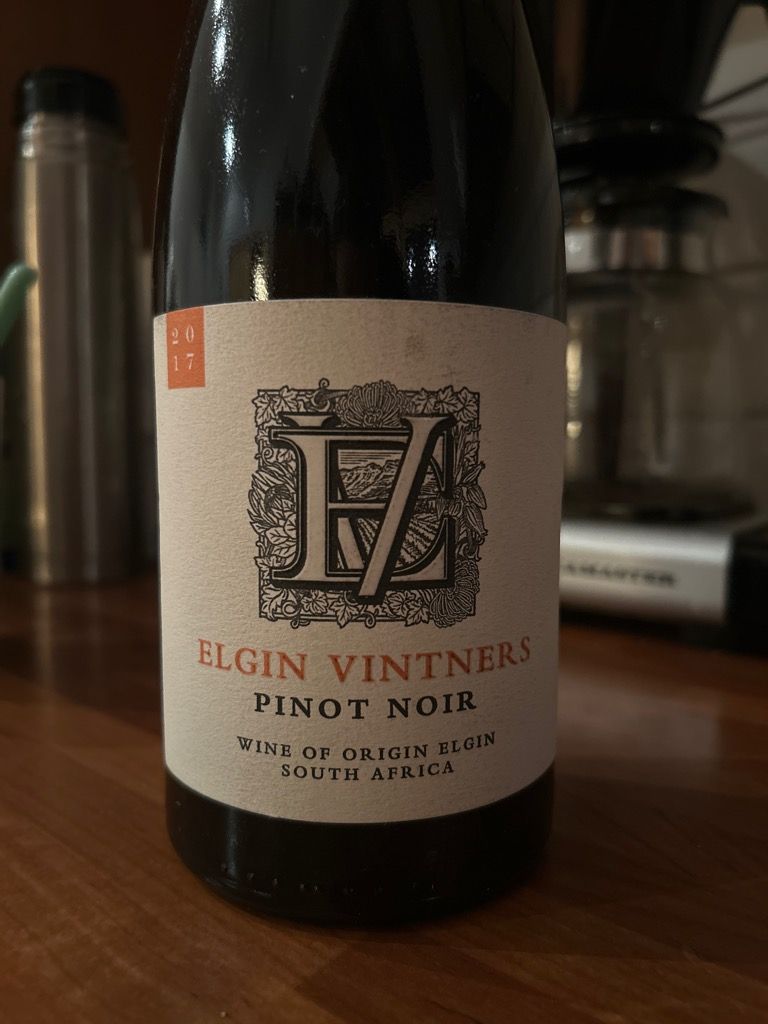 2017 Elgin Vintners Pinot Noir, South Africa, Cape South Coast, Elgin ...