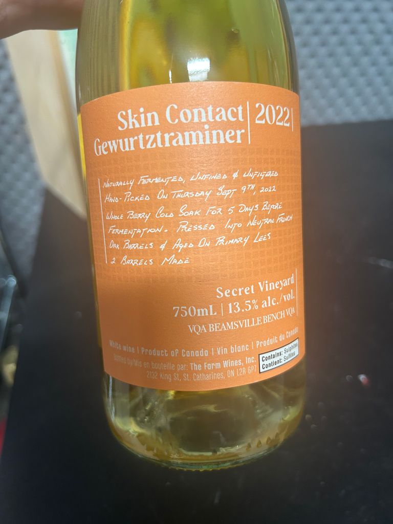 2022 The Farm Gewürztraminer RR81, Canada, Ontario, Niagara Peninsula ...