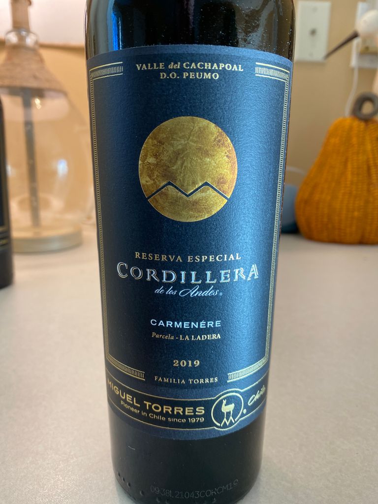 2020 Miguel Torres Carménère Cordillera de los Andes Special Reserva ...
