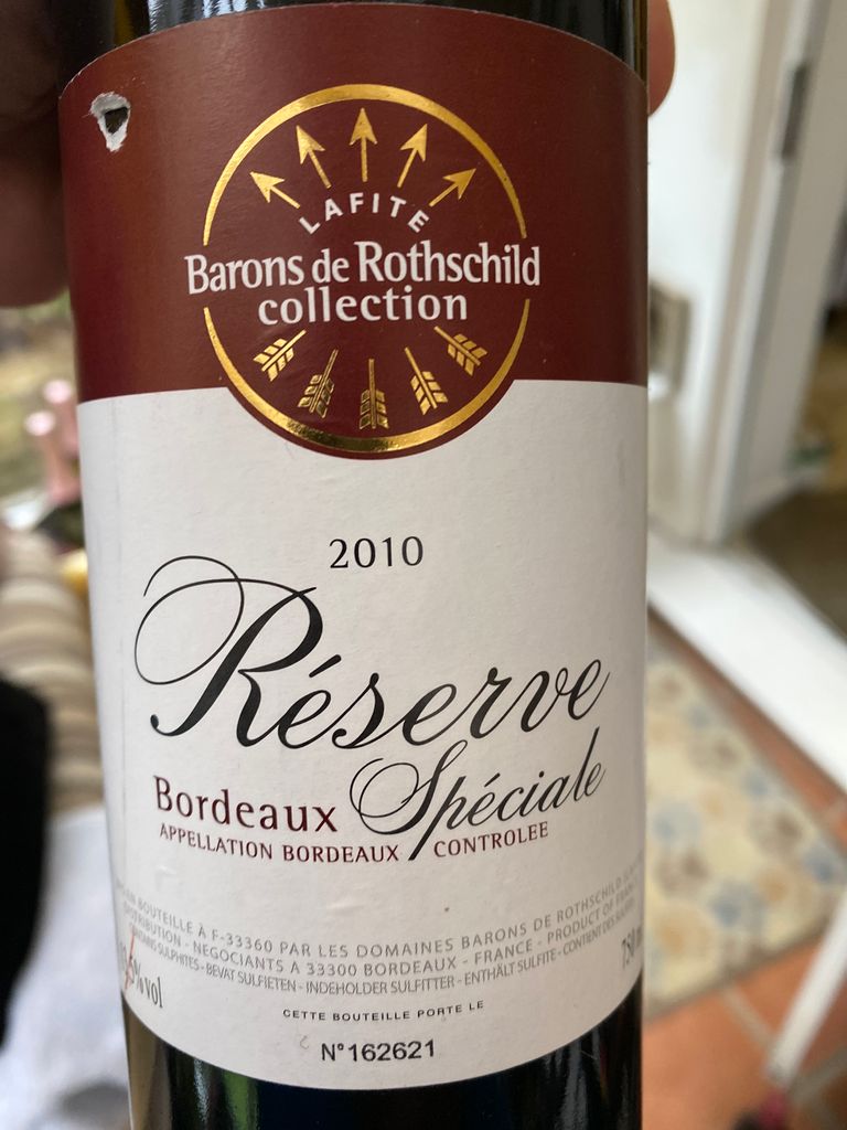 2010 Barons de Rothschild (Lafite) Bordeaux Réserve Spéciale ...