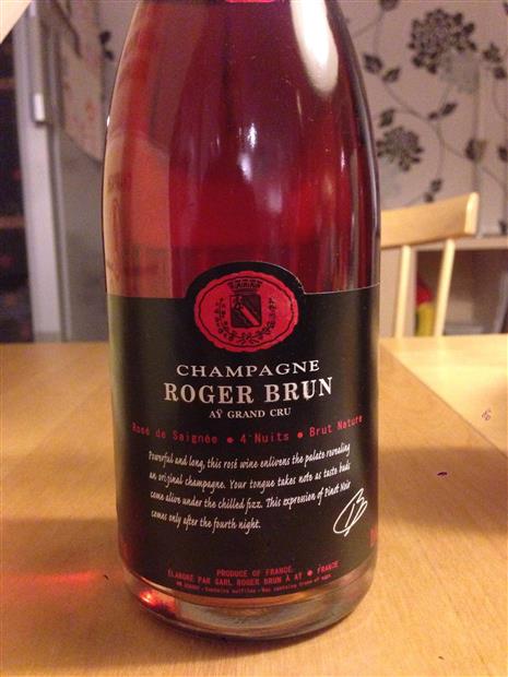 NV Roger Brun Champagne Grand Cru Rose Saignee 4 nuits Brut Nature ...