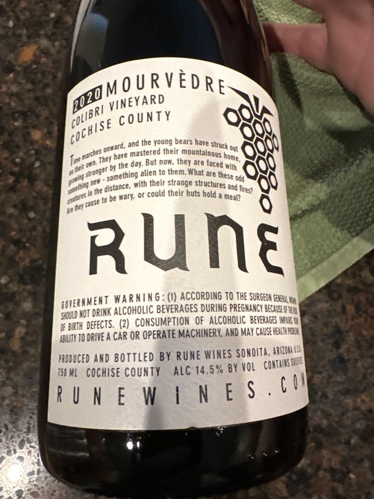 2019 Rune Wines Mourvèdre Colibri Vineyard, USA, Arizona, Cochise ...