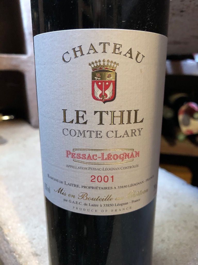 2001 Château Le Thil Comte Clary, France, Bordeaux, Graves, Pessac ...
