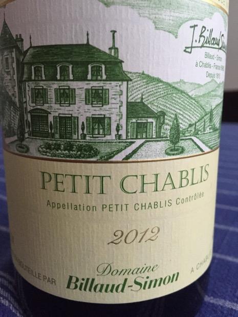 2014 Domaine Billaud-Simon Petit Chablis, France, Burgundy, Chablis ...