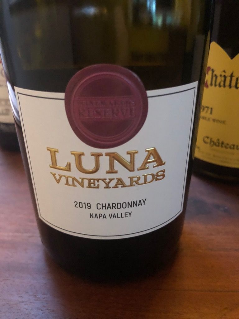 2019 Luna Vineyards Chardonnay Winemaker's Reserve, USA, California ...