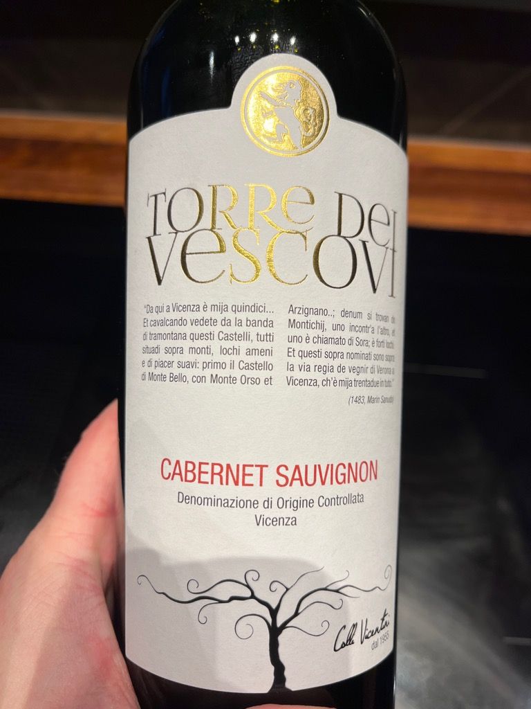 2012 Colli Vicentini Cabernet Sauvignon Torre Dei Vescovi, Italy ...