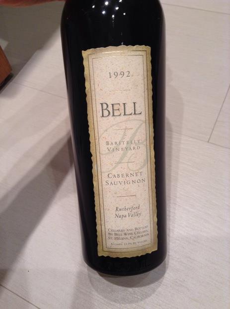 1992 Bell Wine Cellars Cabernet Sauvignon Bell, USA, California, Napa ...