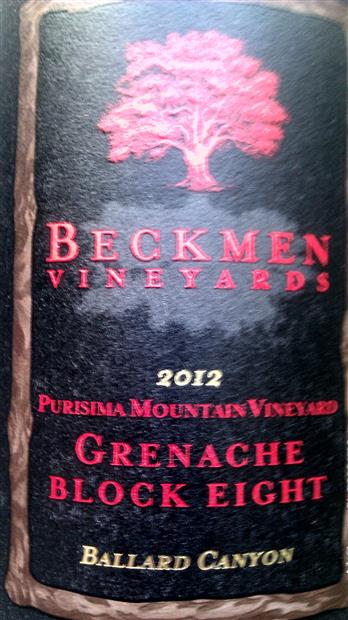2012 Beckmen Vineyards Grenache Block Eight Purisima Mountain Vineyard ...