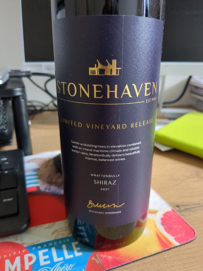 2021 Stonehaven Shiraz Limited Vineyard Release Wrattonbully, Australia ...