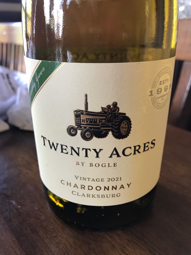 2022 Twenty Acres by Bogle Chardonnay, USA, California, Central Valley ...