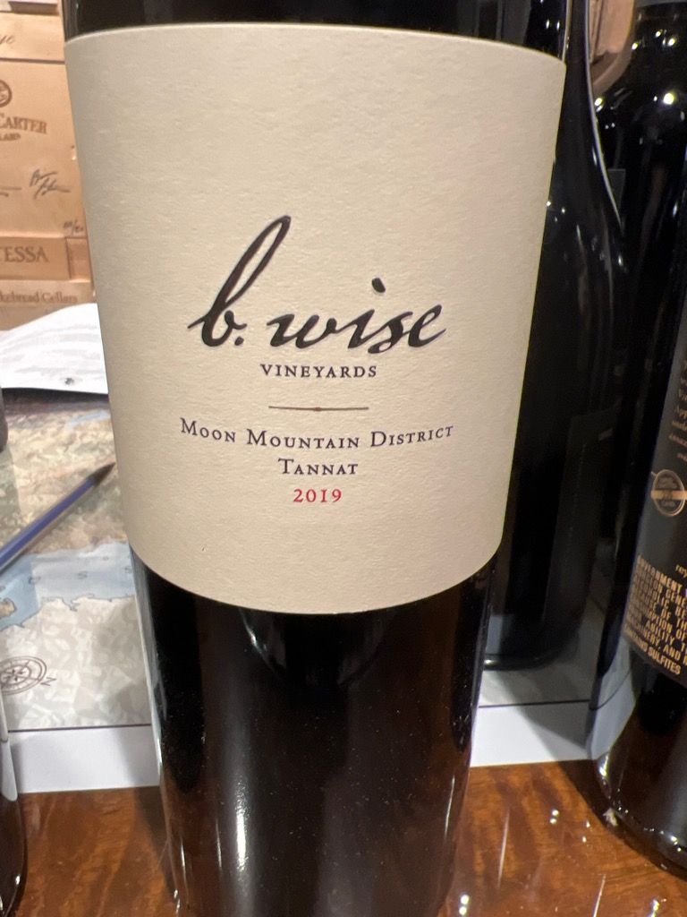 2019 B. Wise Vineyards Tannat Moon Mountain District, USA, California, Sonoma County, Moon ...
