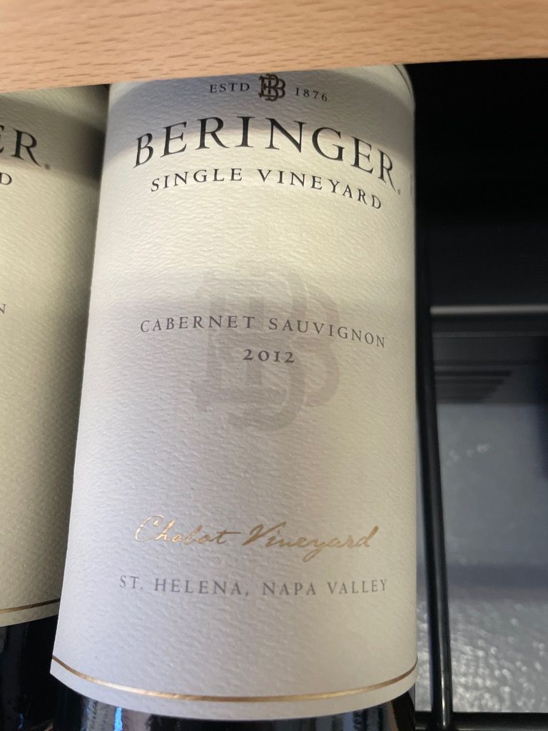 2014 Beringer Vineyards Cabernet Sauvignon Single Vineyard Chabot ...